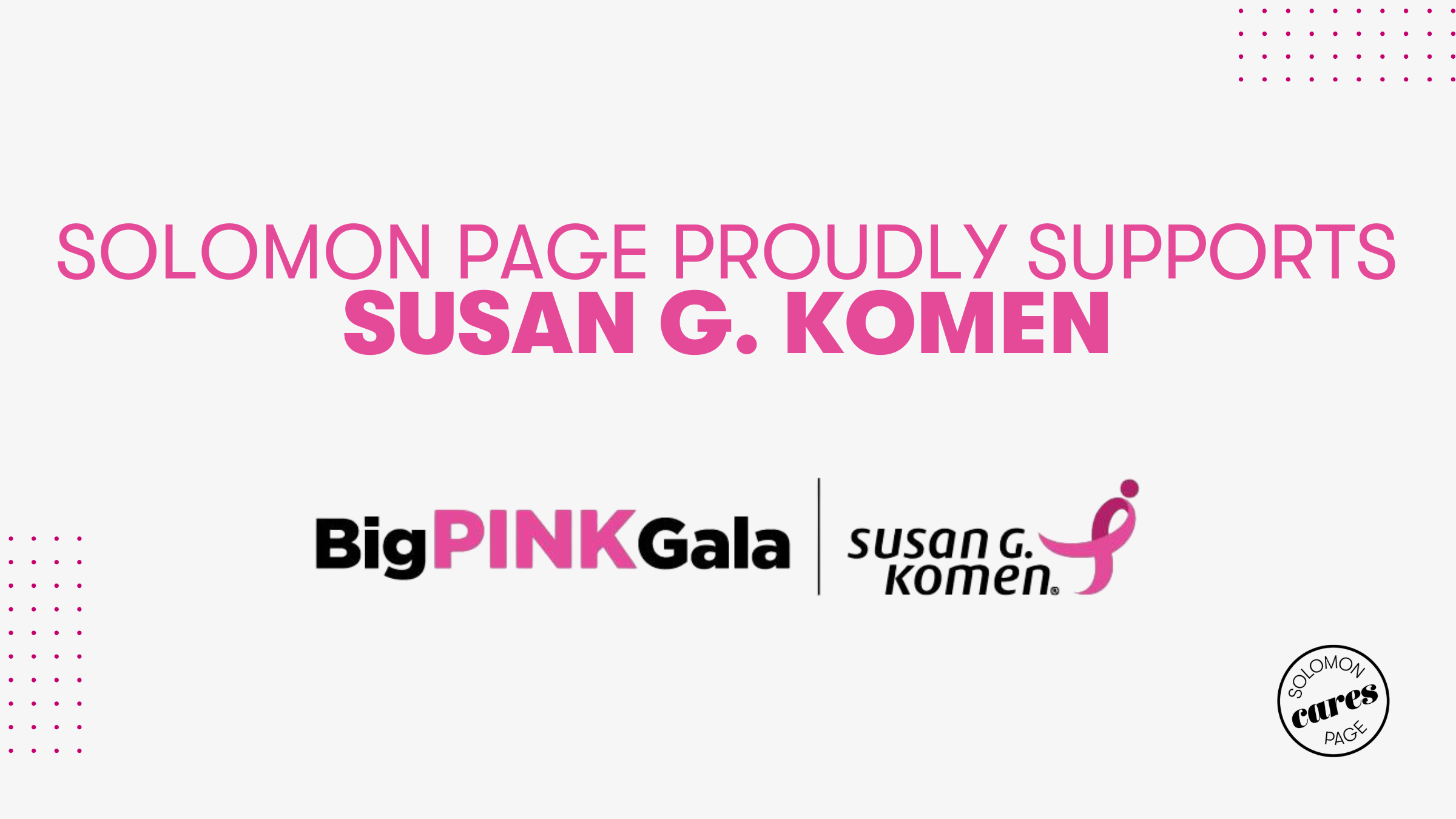 Solomon Page Proudly Supports Susan G. Komen